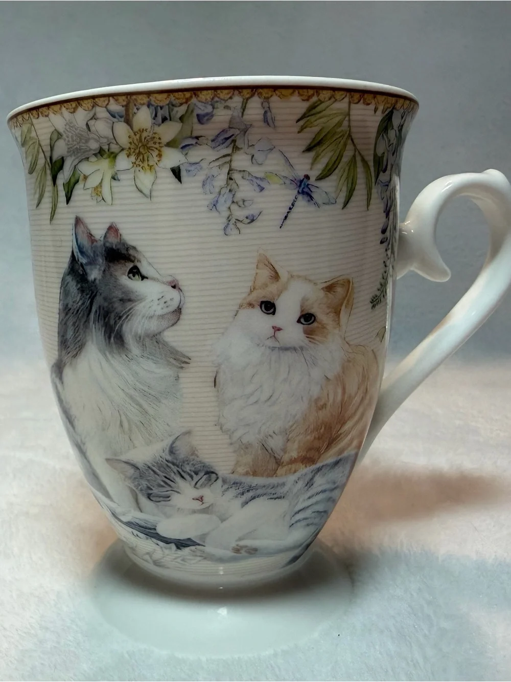 Craft | Kitchen | Vintage Summer River Cat Kitten Porcelain Pedestal ...